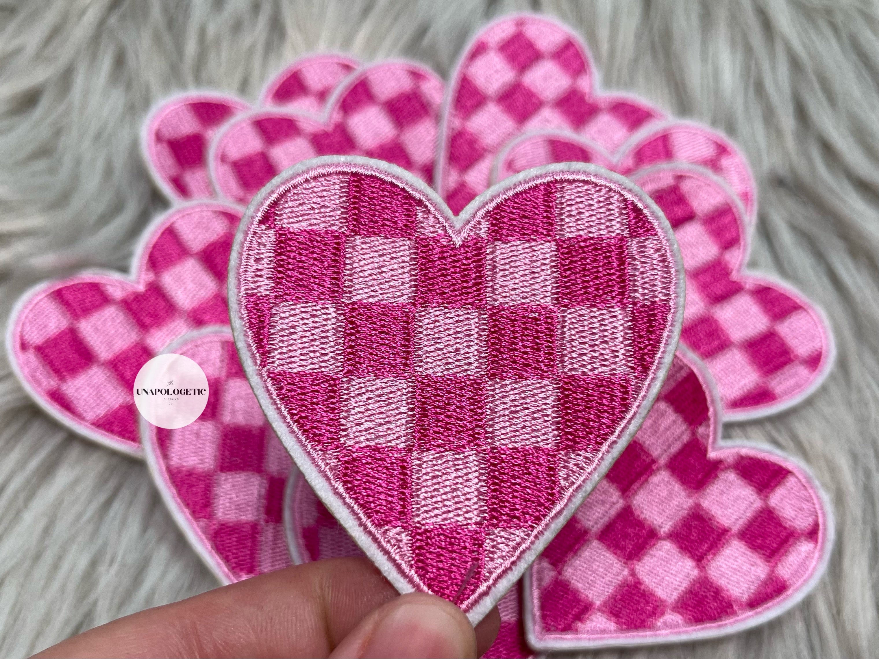 Checkered Heart Embroidered Patch - WS – UC FULFILLMENT CENTER
